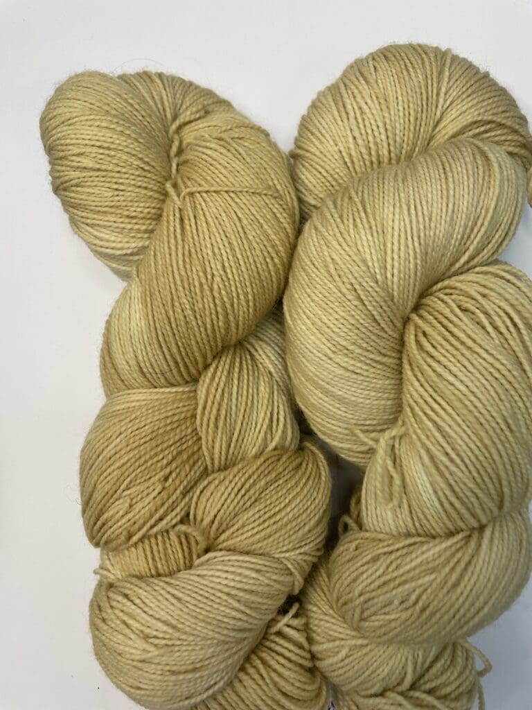 Variegated Light Mustard Fingering Weight Blue Thistle Fibers